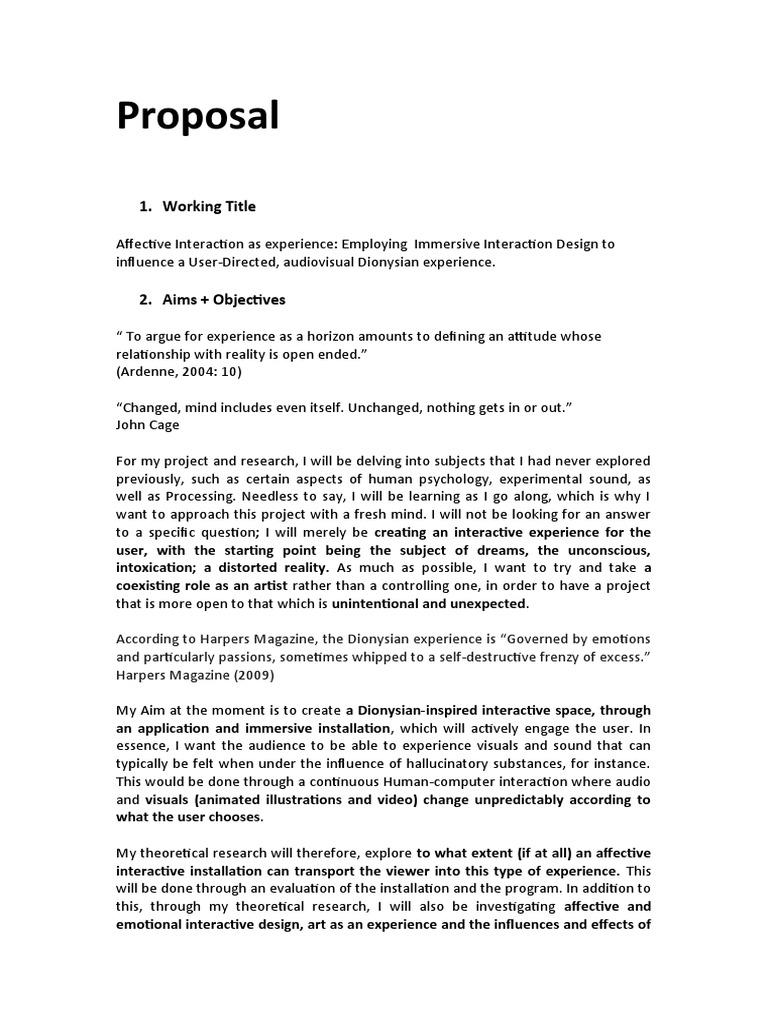 Moira Zahra Proposal | PDF | Installation Art | Affect (Psychology)