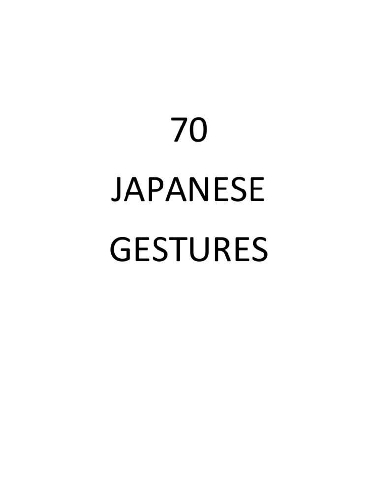 70 Japanese Gestures | PDF
