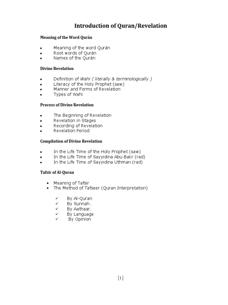 Introduction of Quran | PDF | Quran | Islam