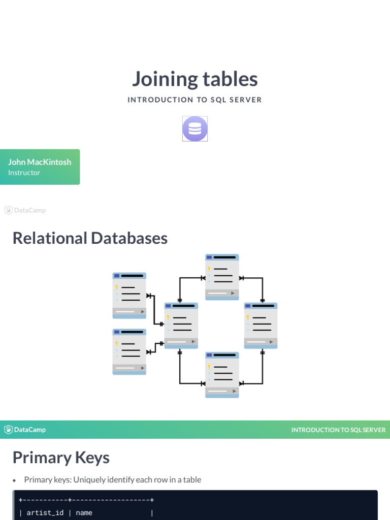 Joining Tables: John Mackintosh | PDF | Table (Database) | Databases
