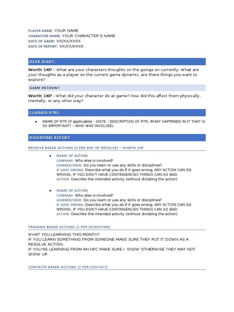Downtime Template | Download Free PDF | Business