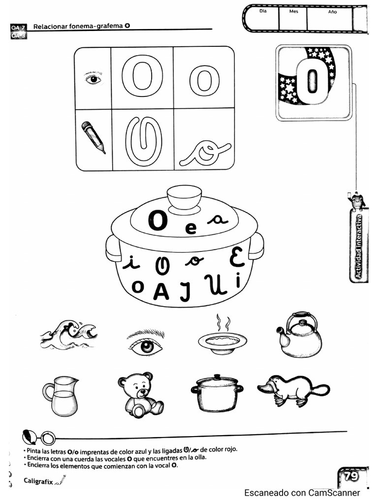 Vocal O Relacionar Fonema Grafema. | PDF