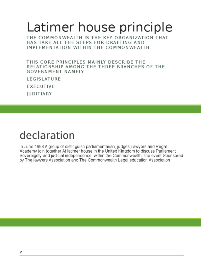 Latimer House Principle | PDF