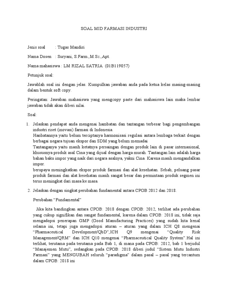 01B119057 LM Rizal Satria | PDF