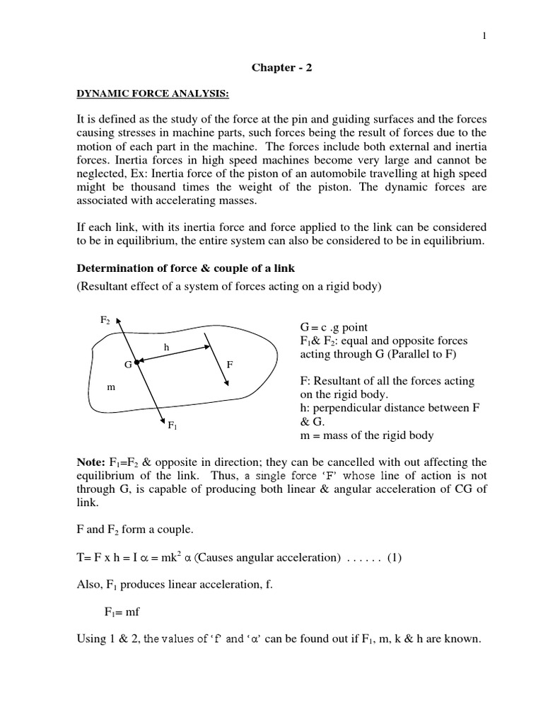 Chapter - 2: Dynamic Force Analysis | PDF | Rotation Around A Fixed Axis | Force