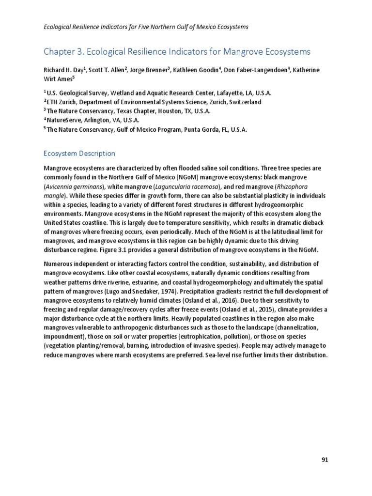 Chapter 3. Ecological Resilience Indicators For Mangrove Ecosystems ...