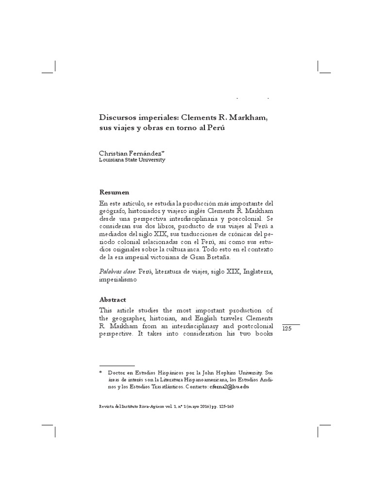 Clements R. Markham-PERU | PDF | Perú | Reino Unido