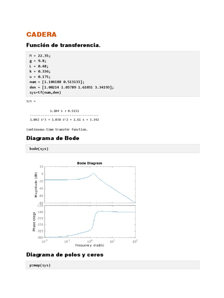 Analysis of the Transfer Functions, Pole-Zero Maps, Bode Diagrams and ...