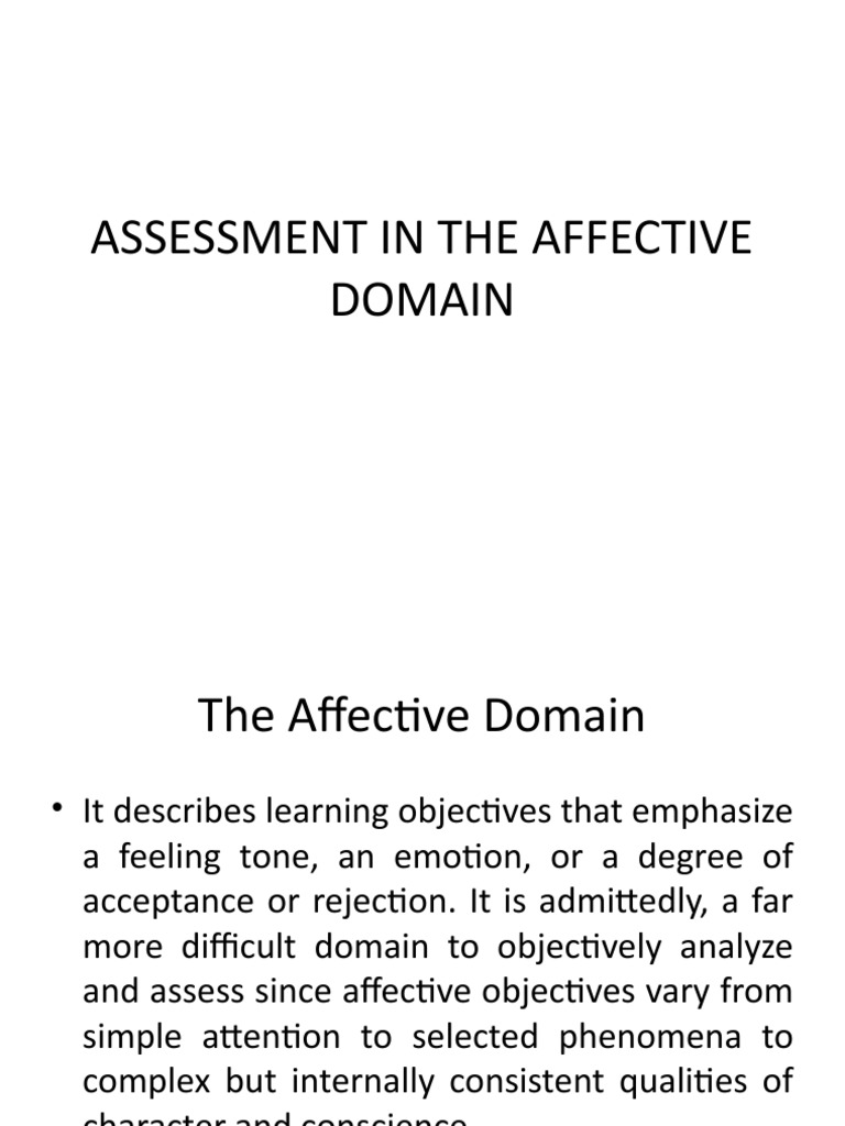 Affective Domain Assessment Overview | PDF | Motivation | Motivational