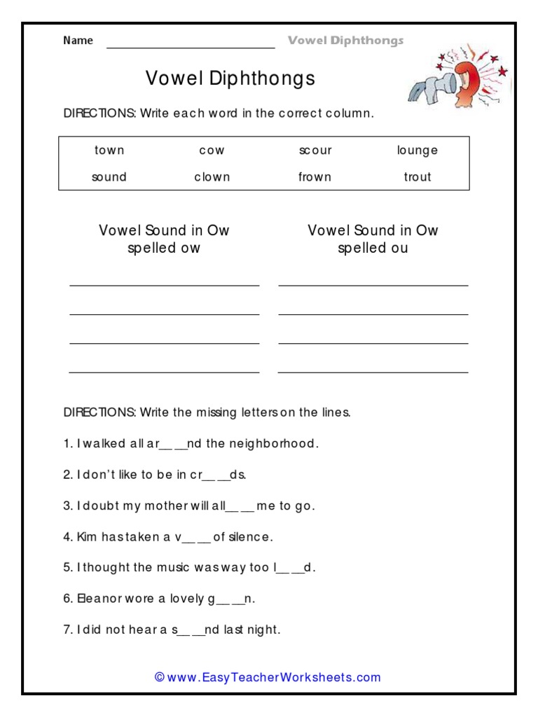 Vowel Diphthongs: Vowel Sound in Ow Spelled Ow Vowel Sound in Ow ...
