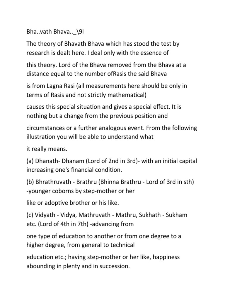 03 Bhavath Bhav | PDF | Astrology | Technical Factors Of Astrology