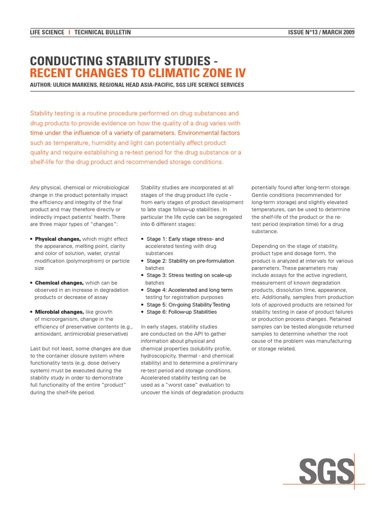 SGS Stability Studies EN 09 | PDF | Shelf Life | Chemistry