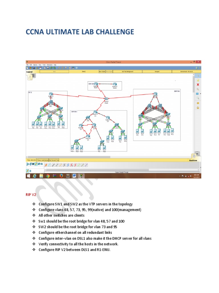 Ccna Lab Challenge | PDF | Ip Address | Data Transmission