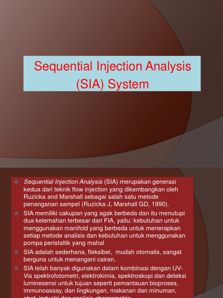 Sequential Injection Analysis (SIA) System | PDF
