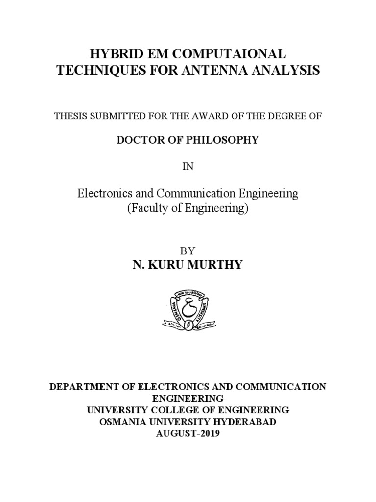 Hybrid em Computaional Techniques For Antenna Analysis | PDF | Computational Electromagnetics ...