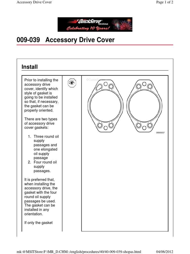 Accessory Drive Cover PDF | PDF | Business | Home & Garden