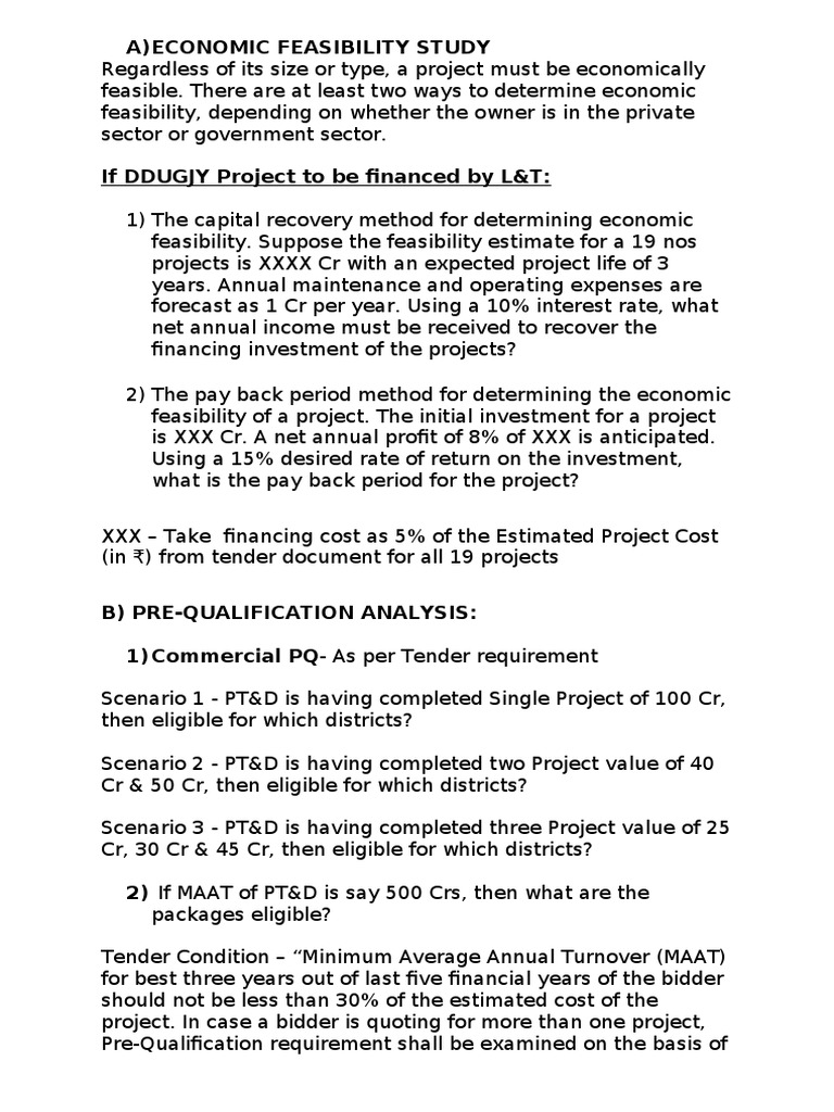 Economic Feasibility Study | PDF