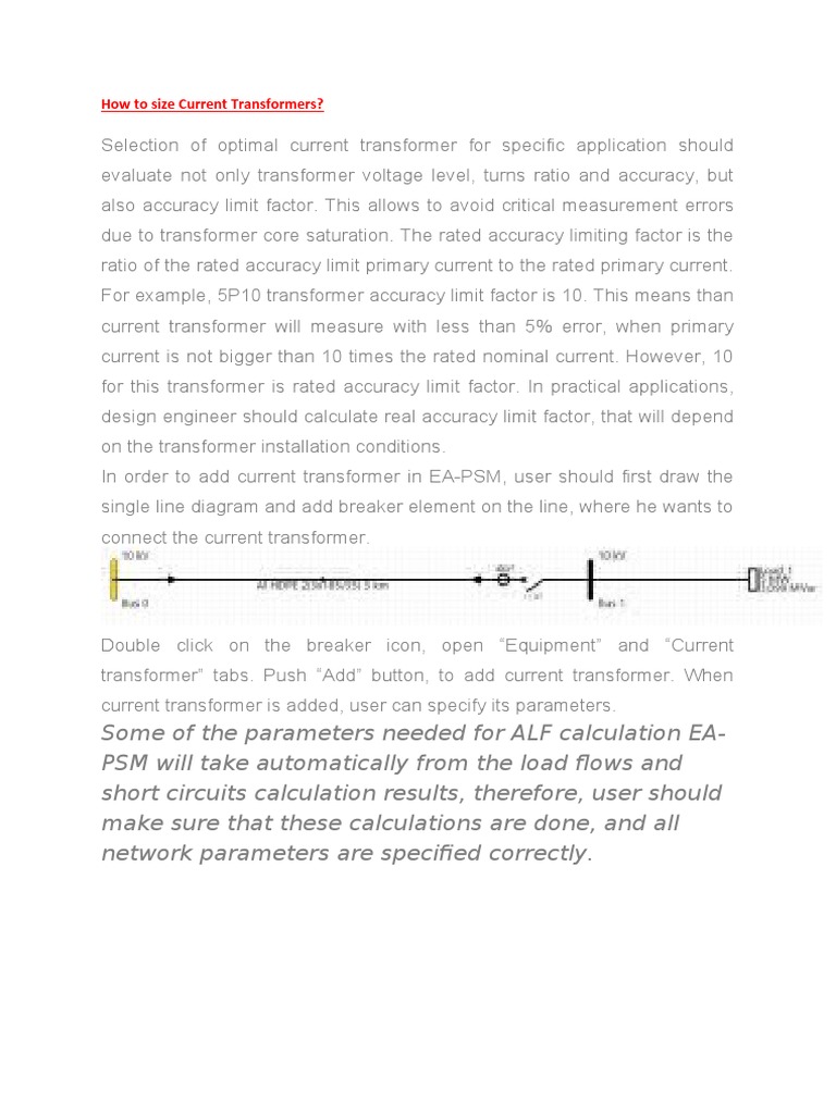 CT Sizing Calculation | PDF | Transformer | Electrical Components