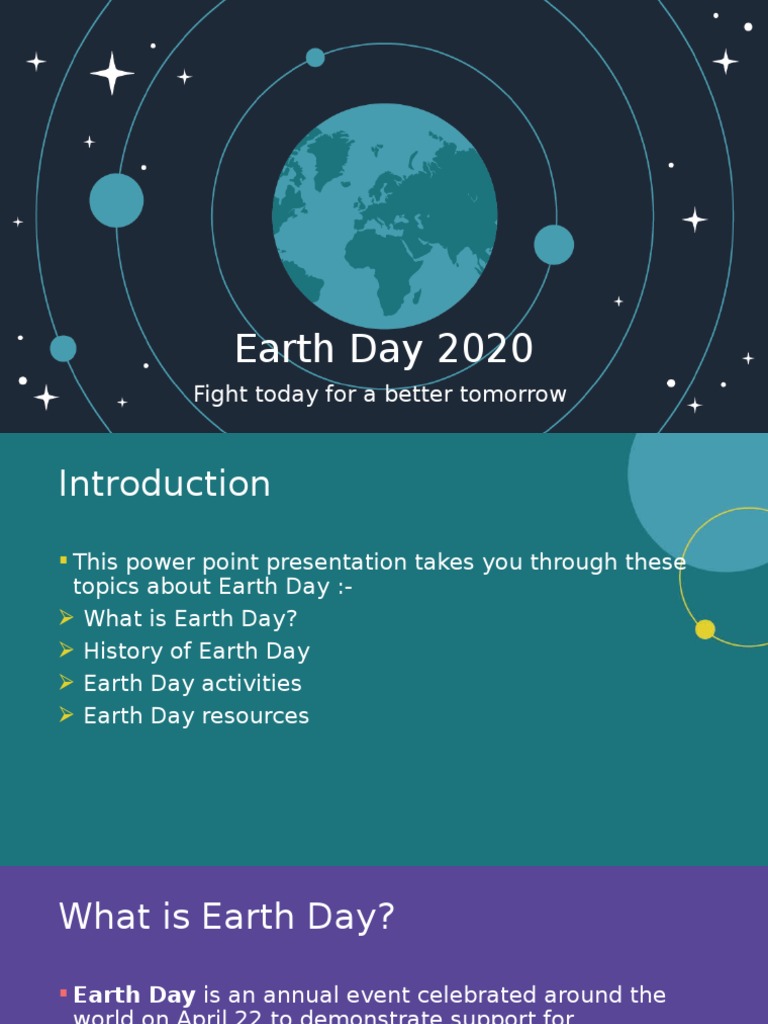 Earth Day 2020: Fight Today For A Better Tomorrow | PDF
