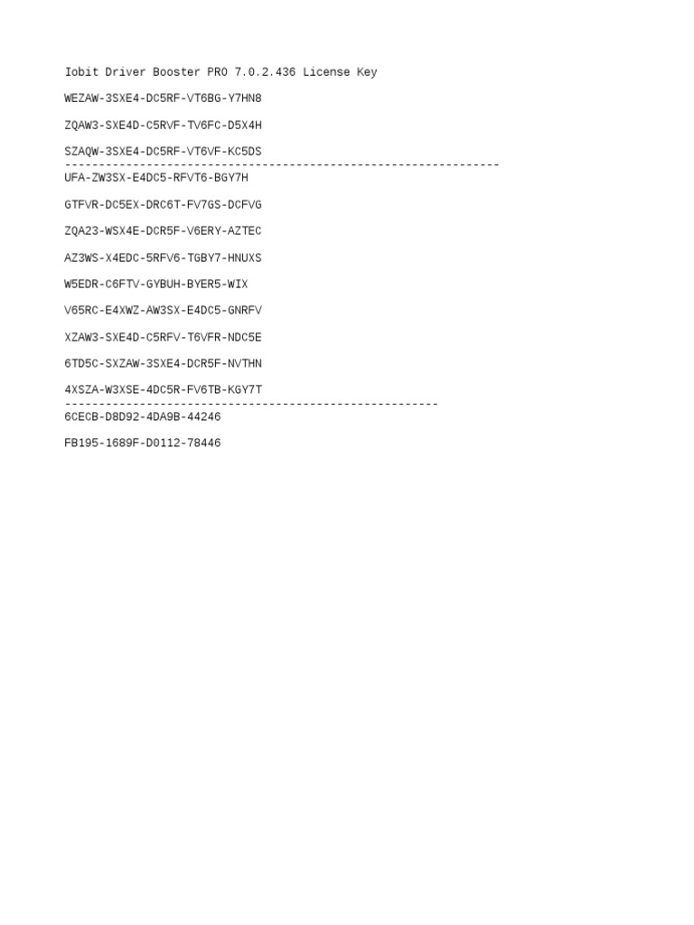 A Collection of Iobit Driver Booster PRO License Keys Providing Access ...