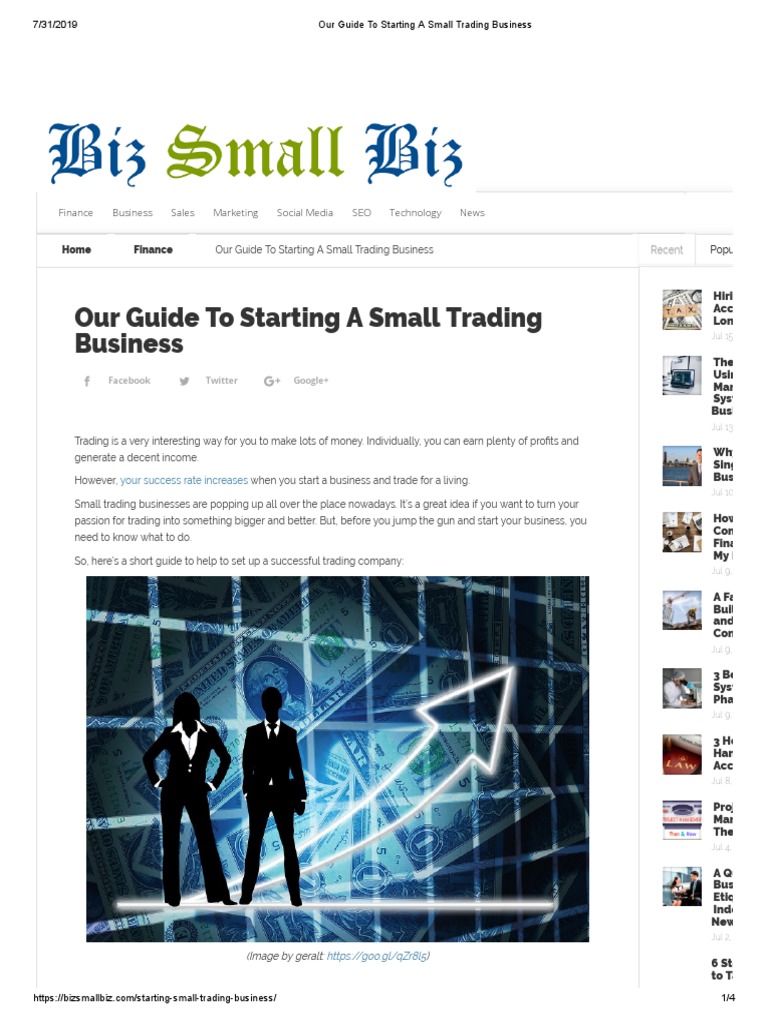 Our Guide To Starting A Small Trading Business | PDF | Economies | Business