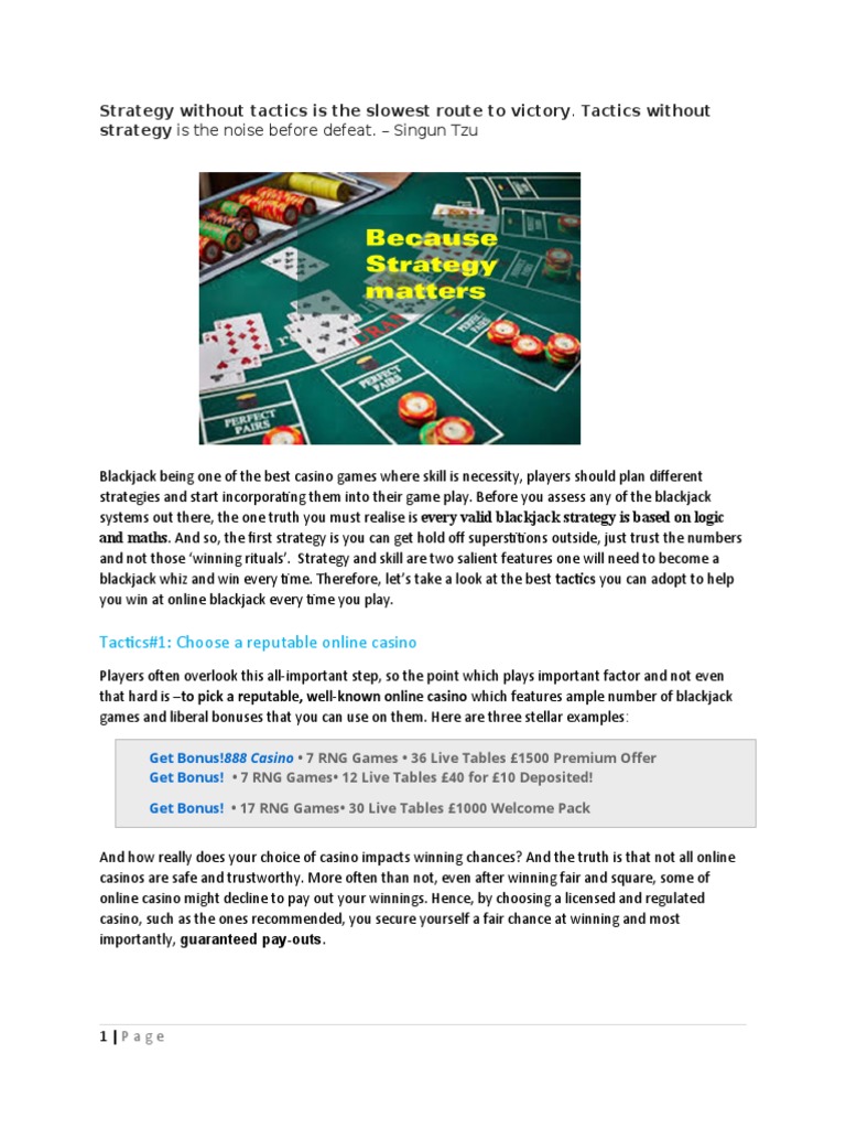 The Perfect Blackjack Strategy: Choosing a Reputable Casino ...