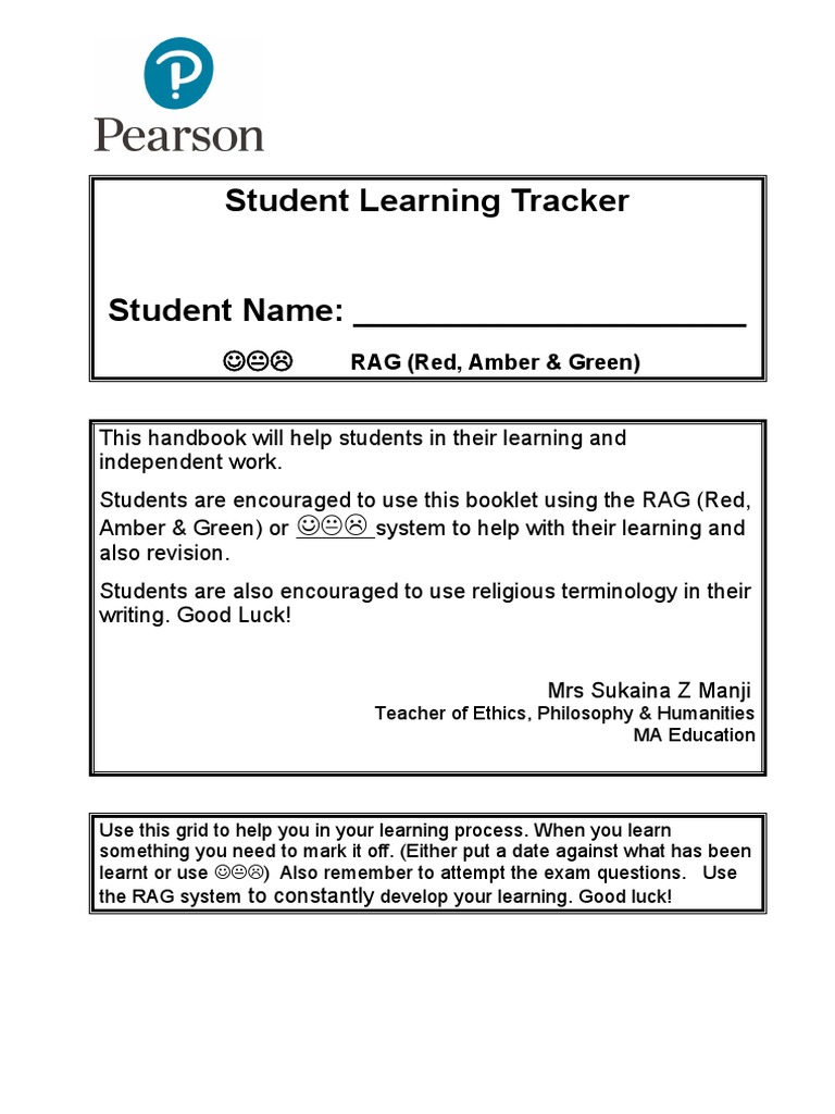 Student Learning Tracker: RAG (Red, Amber & Green) | PDF | Hajj | Muhammad