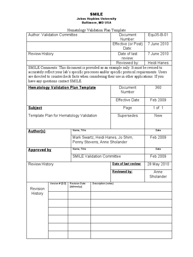 Hematology Validation Plan Overview | PDF | Coefficient Of Variation ...