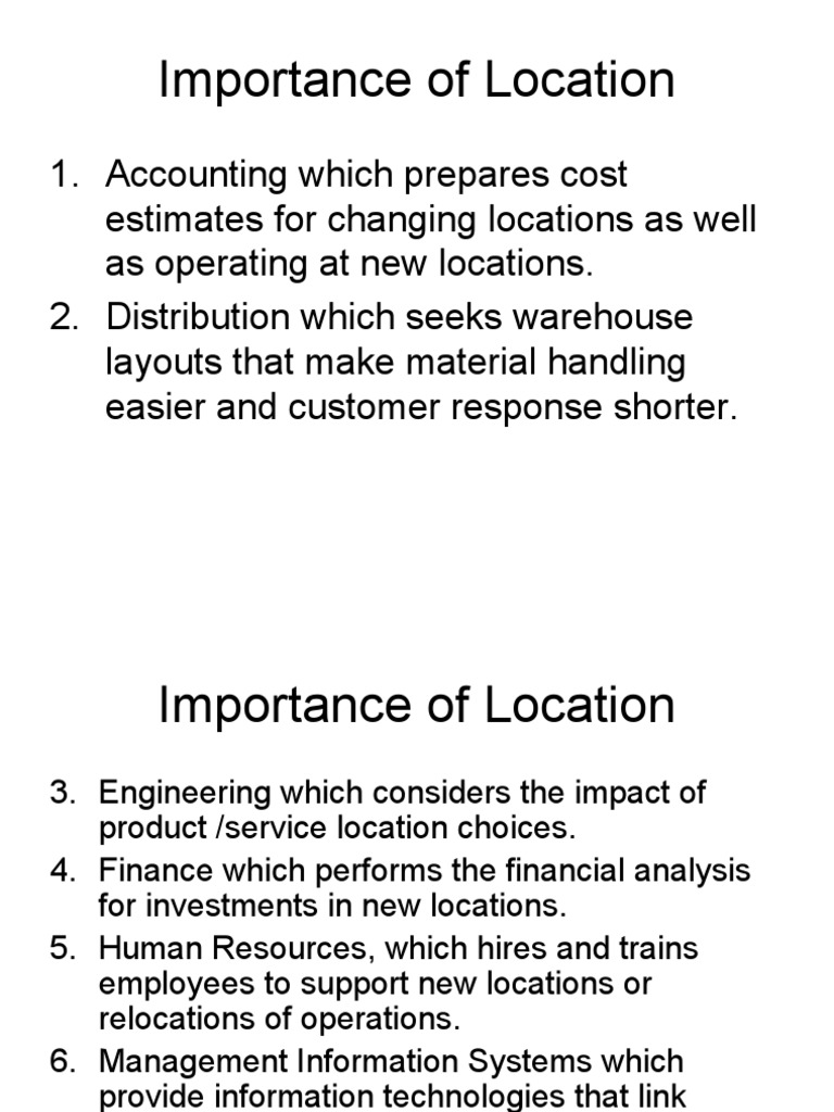 Importance of Location | Download Free PDF | Labour Economics | Transport
