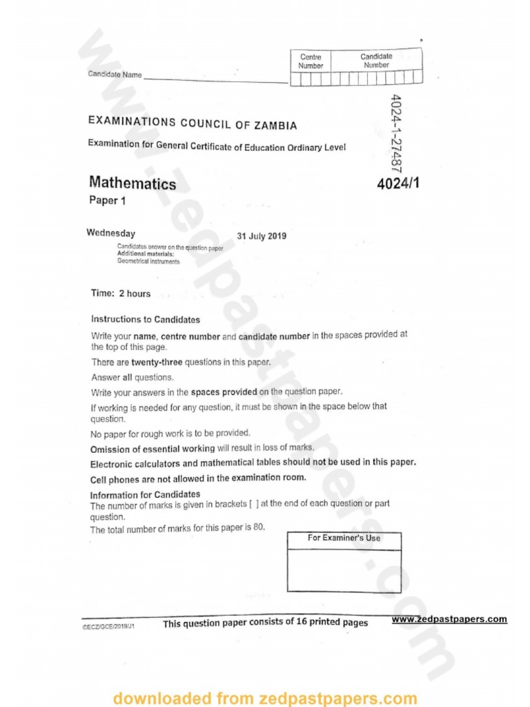 g12 Maths p1 2019 | PDF