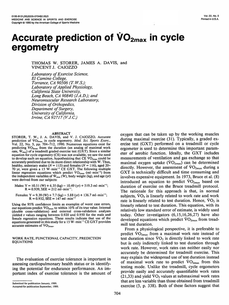 Cycle Ergometry Pdf
