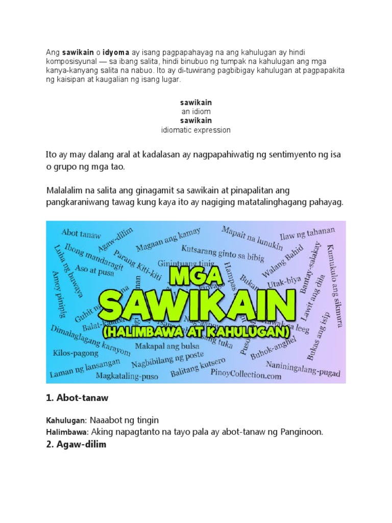 Sawikain Sawikain: 1. Abot-Tanaw | PDF
