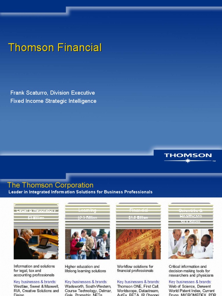 Thomson Financial | PDF | Investing | Financial Economics