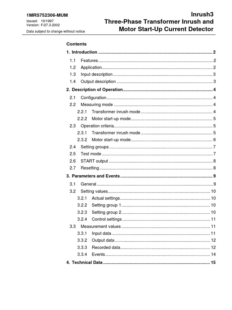 Inrush3 Three-Phase Transformer Inrush and Motor Start-Up Current ...