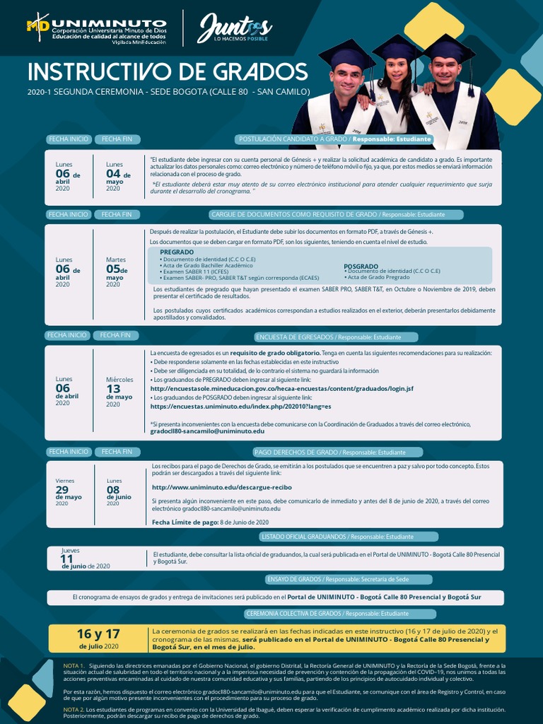 Proceso de Grados Ceremonia 2-2020-1 - Compressed PDF | PDF | Bogotá
