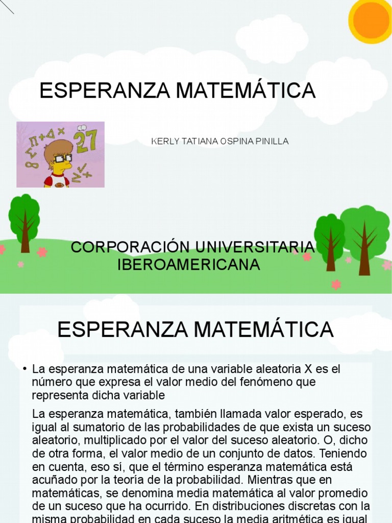 Esperanza Matematica | PDF | Valor esperado | Teoría de probabilidad