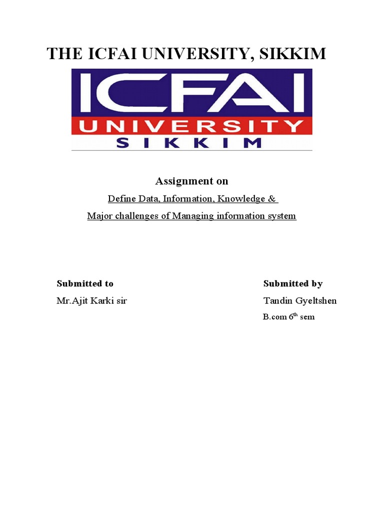 The Icfai University, Sikkim: Assignment On | PDF | Computers