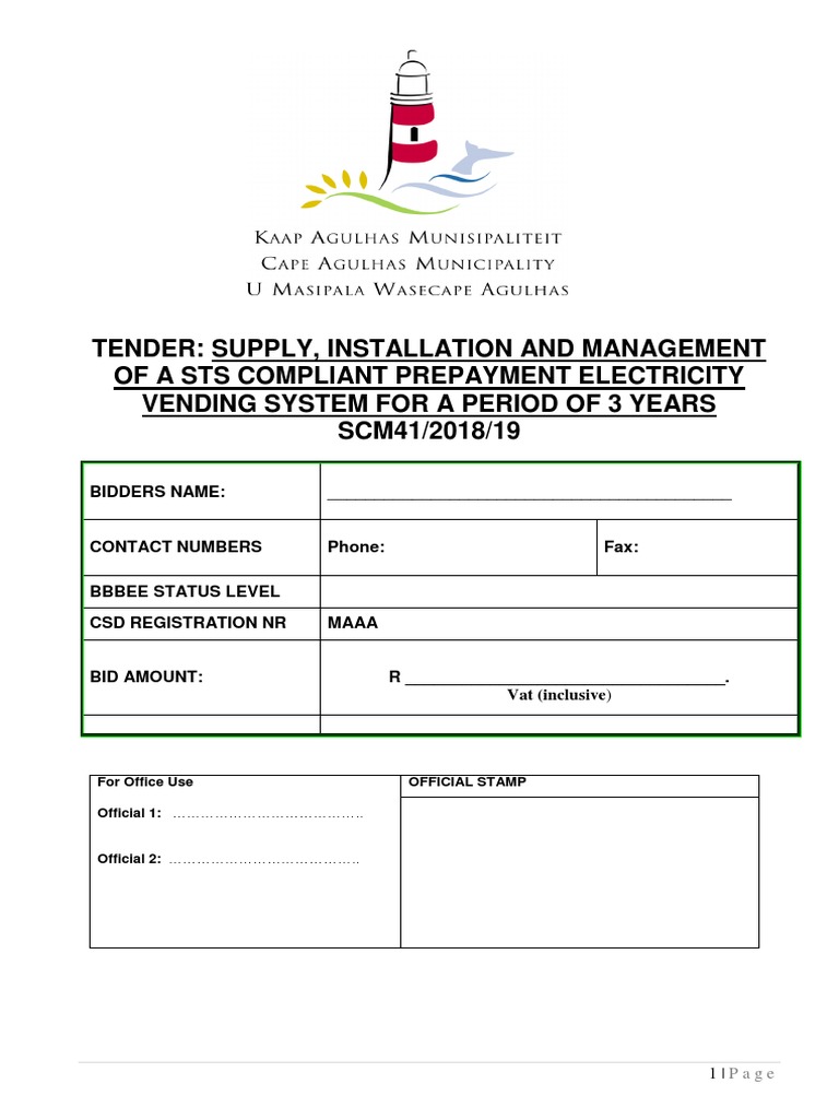 SCM41-2018-19 Supply, Installation and Management of A STS Compliant ...