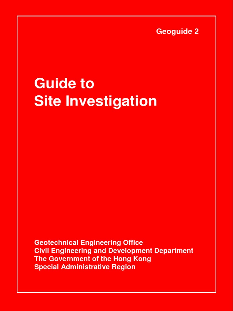 Geoguide 2 Site Investigation | PDF | Earth Sciences | Nature