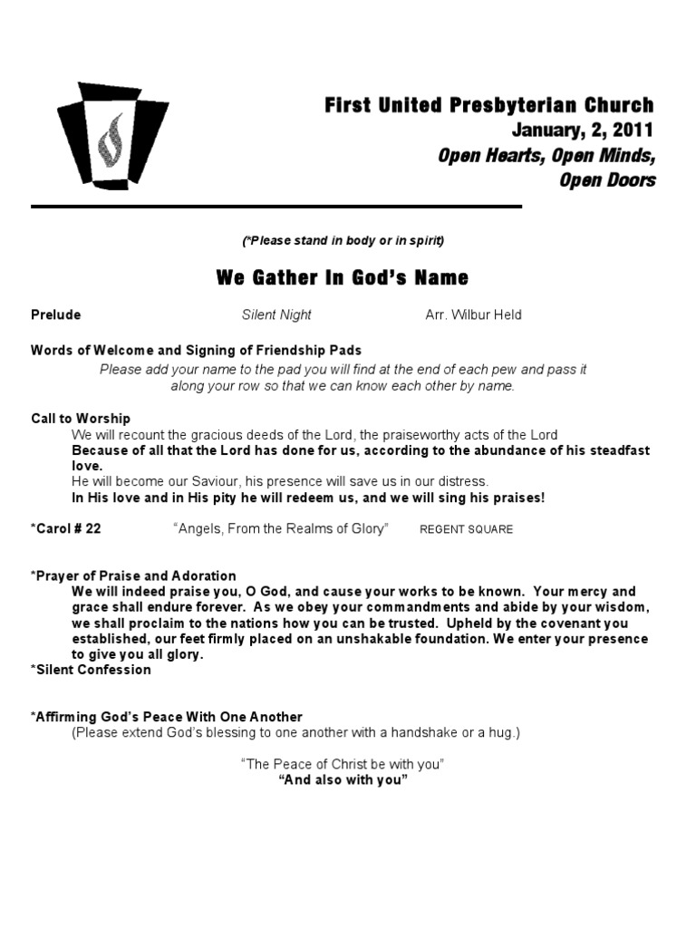 Order of Service 01022011 | PDF | Christmas Carols | Eucharist