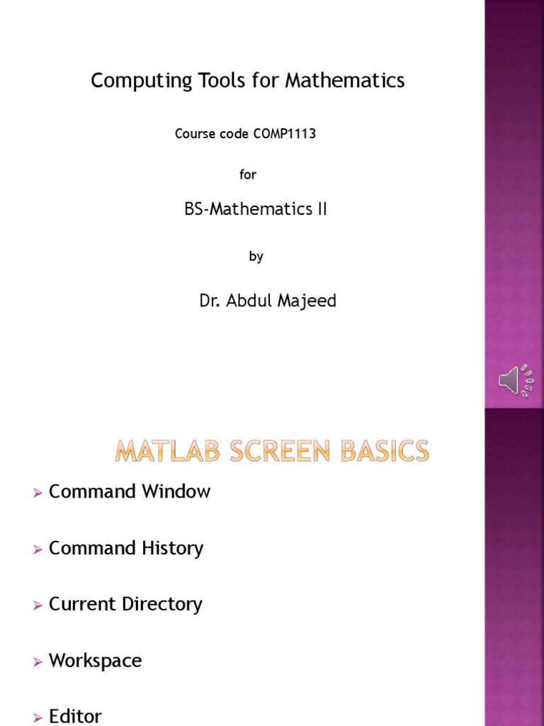 Lecture1 Computer Tools | PDF | Matrix (Mathematics) | Trigonometric Functions