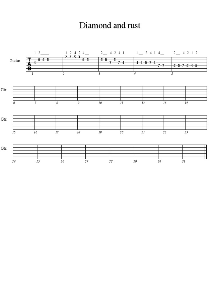 Diamond and Rust | PDF