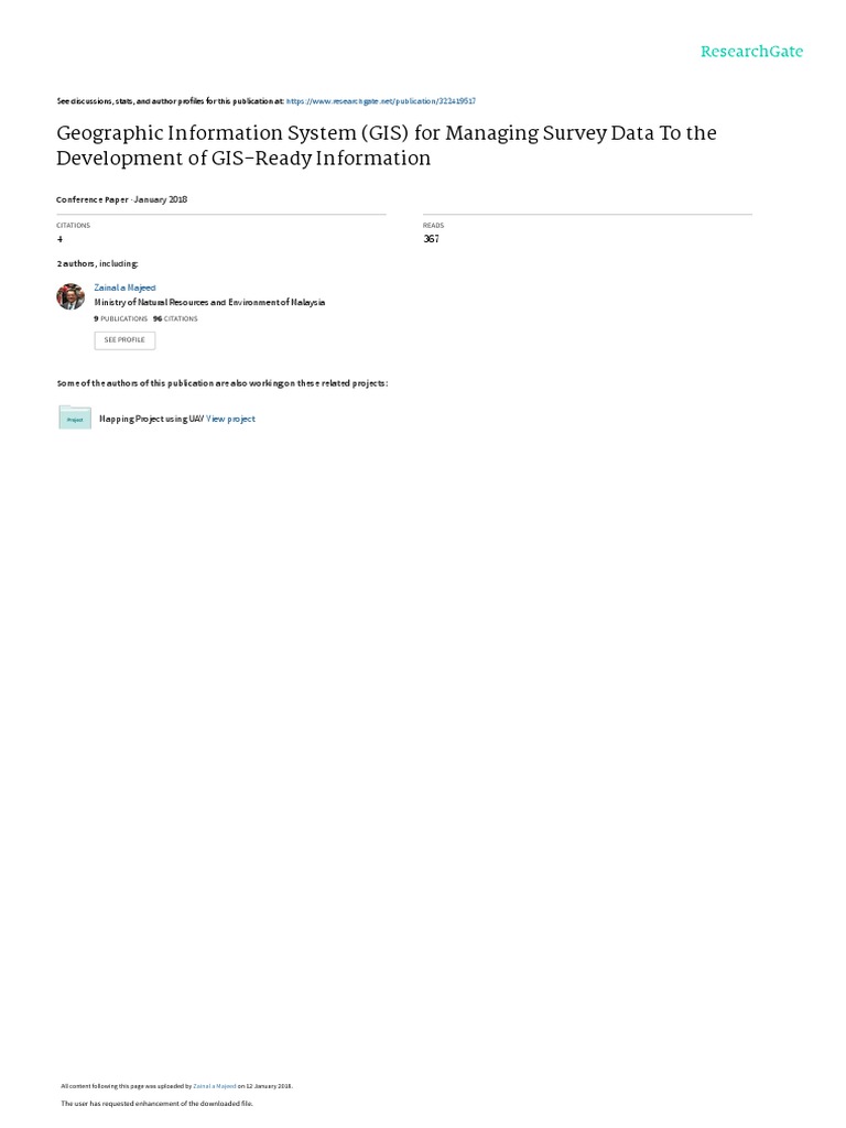Geographic Information System (GIS) For Managing Survey Data To The Development of GIS-Ready ...