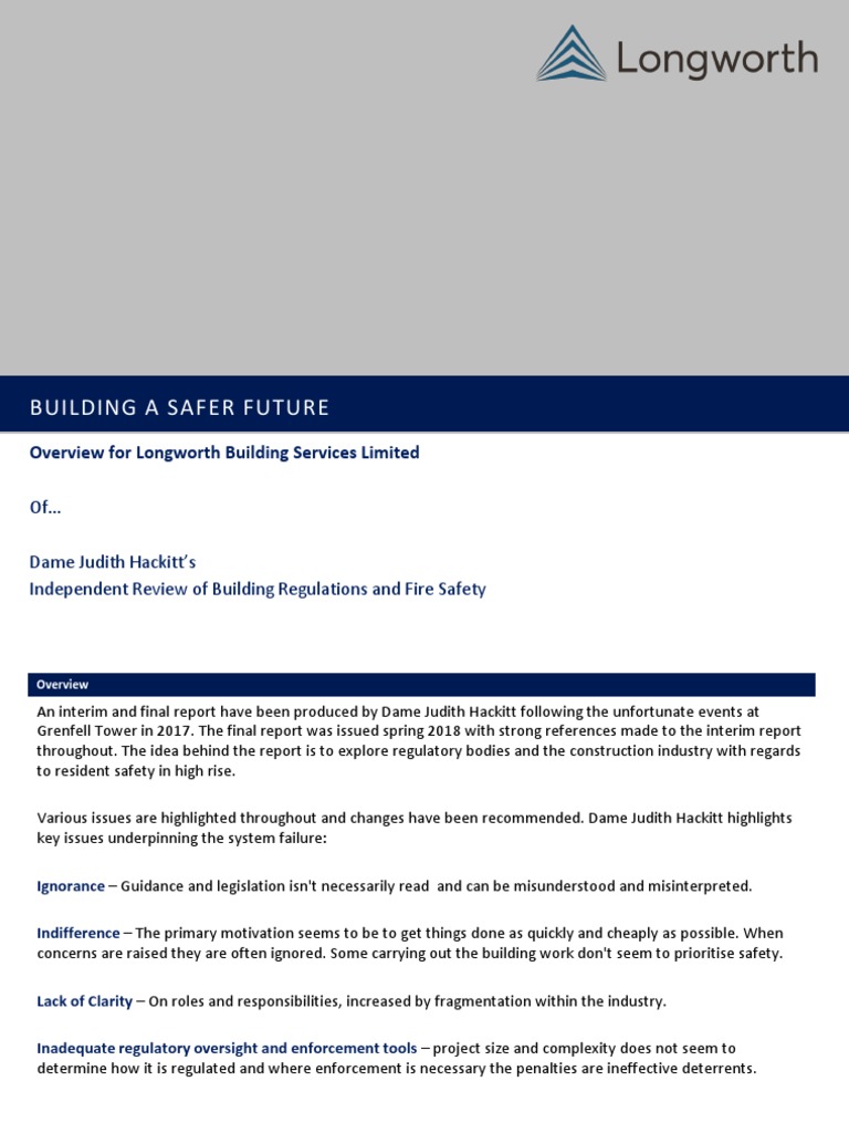Building A Safer Future: Overview For Longworth Building Services ...