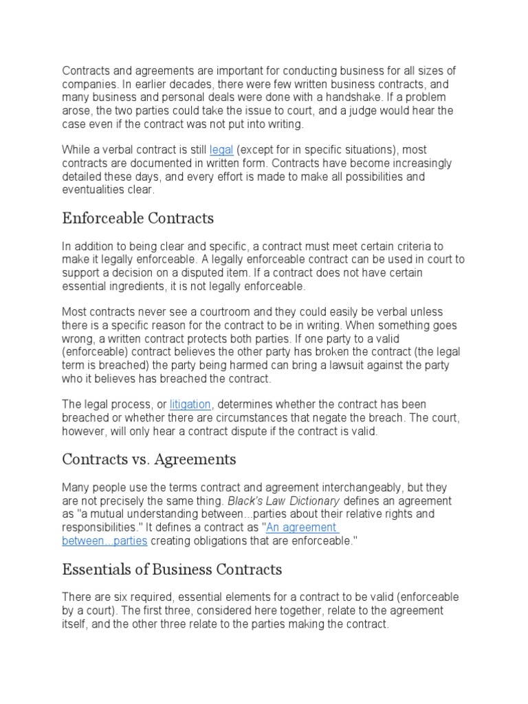 Enforceable Contracts: Legal | Download Free PDF | Common Law | Government