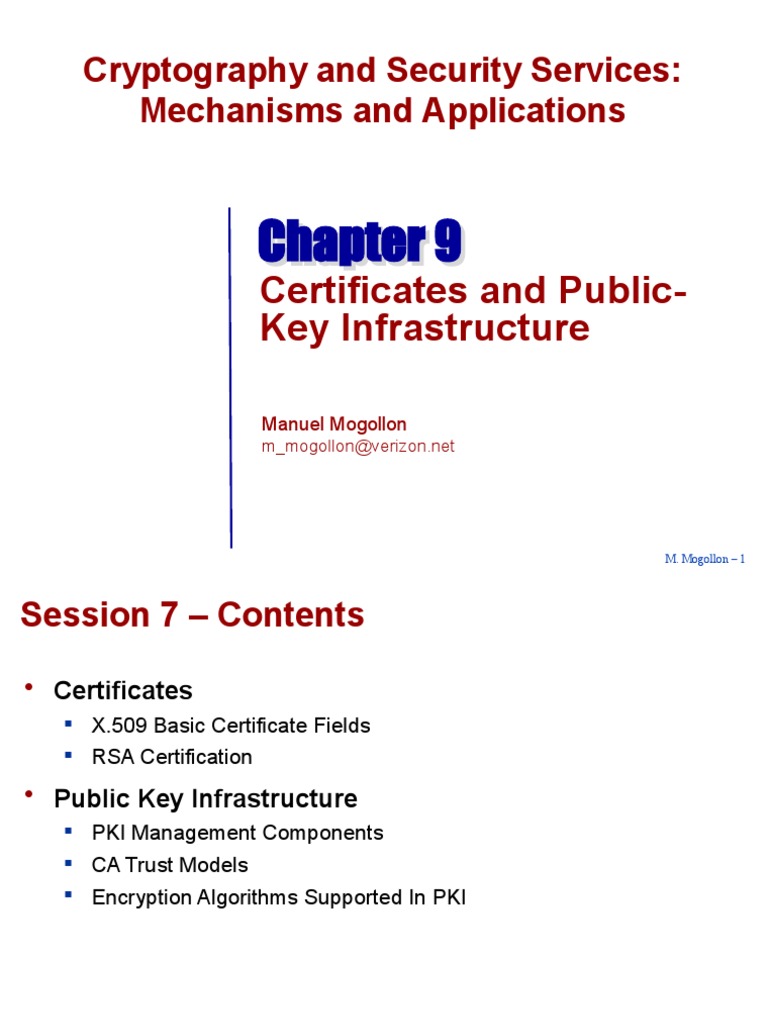 Chapter 9 Certificates and PKI | PDF | Public Key Cryptography | Public ...
