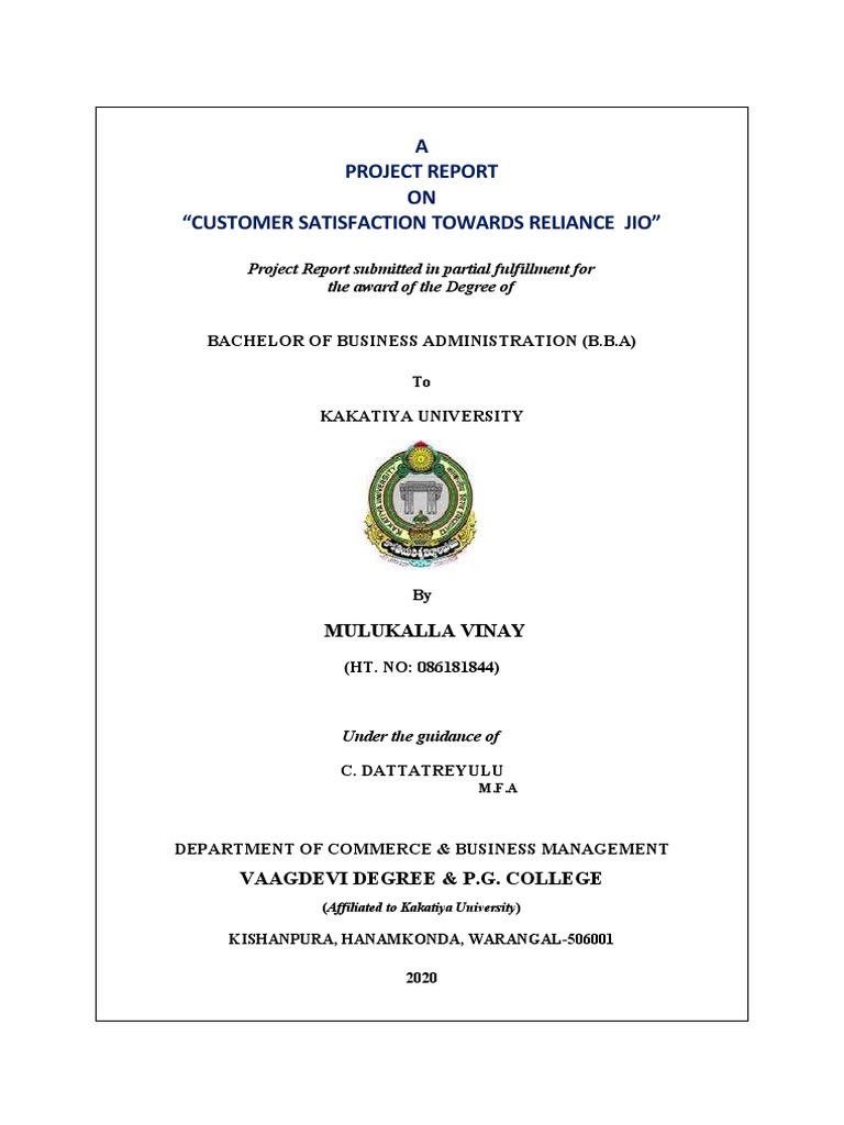 BBA Project Report - Model | PDF | Business