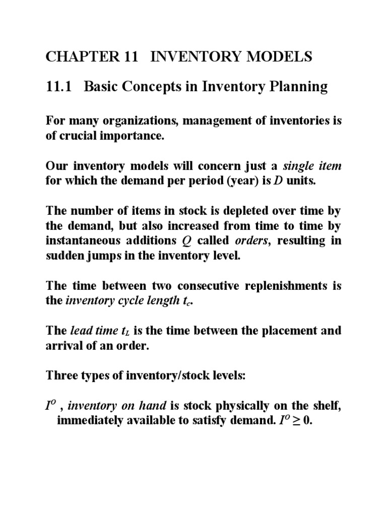 Inventory Models | PDF | Probability Distribution | Inventory