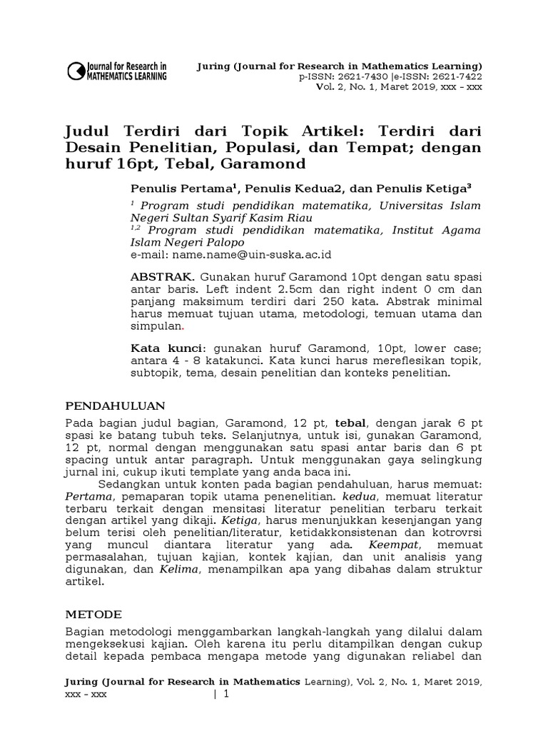 Template Artikel Juring 2019 | PDF