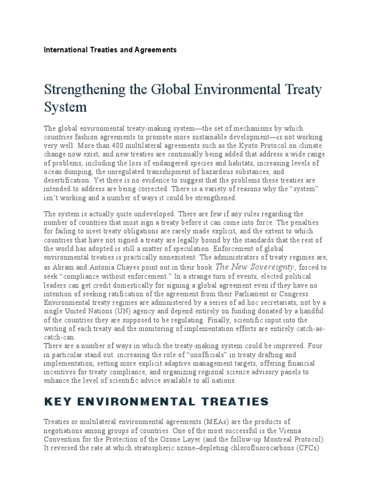 International Treaties and Agreements | PDF | Treaty | Sustainability